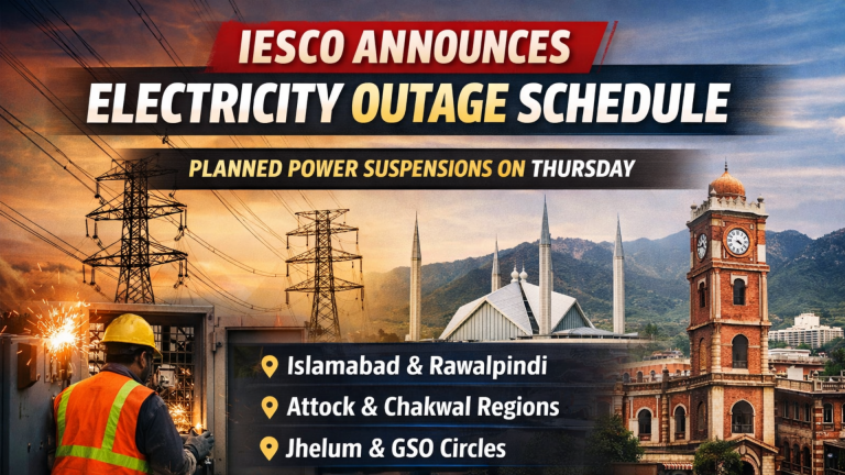 IESCO Power Outage Schedule Today in Islamabad, Rawalpindi & Attock